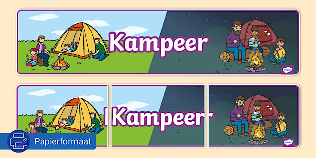 Kampeer Vertoonbanier (teacher made) - Twinkl