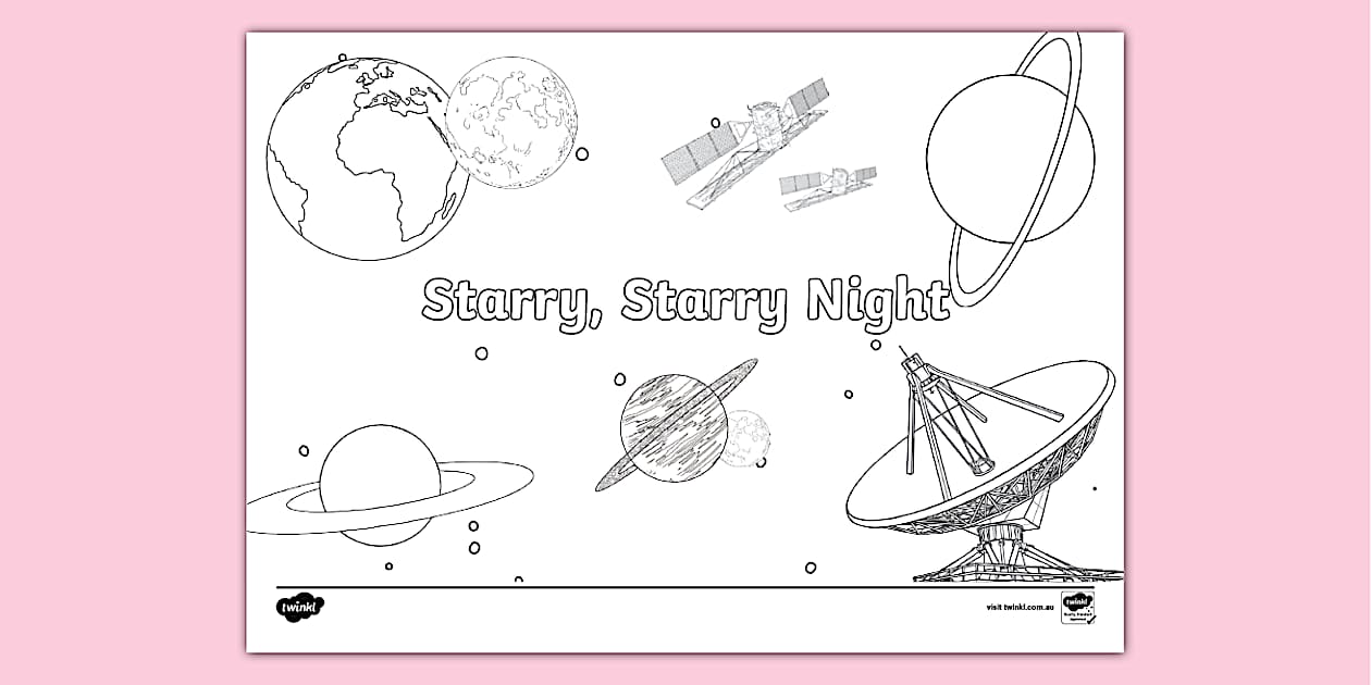 STEM IU Yr 6 Starry, Starry Night Title Colouring Page