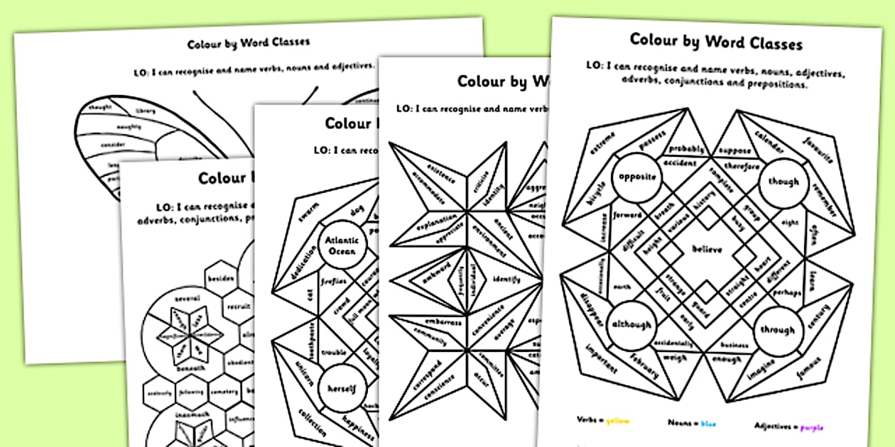 Colour by Word Class - Teacher-made Literacy Resource Pack
