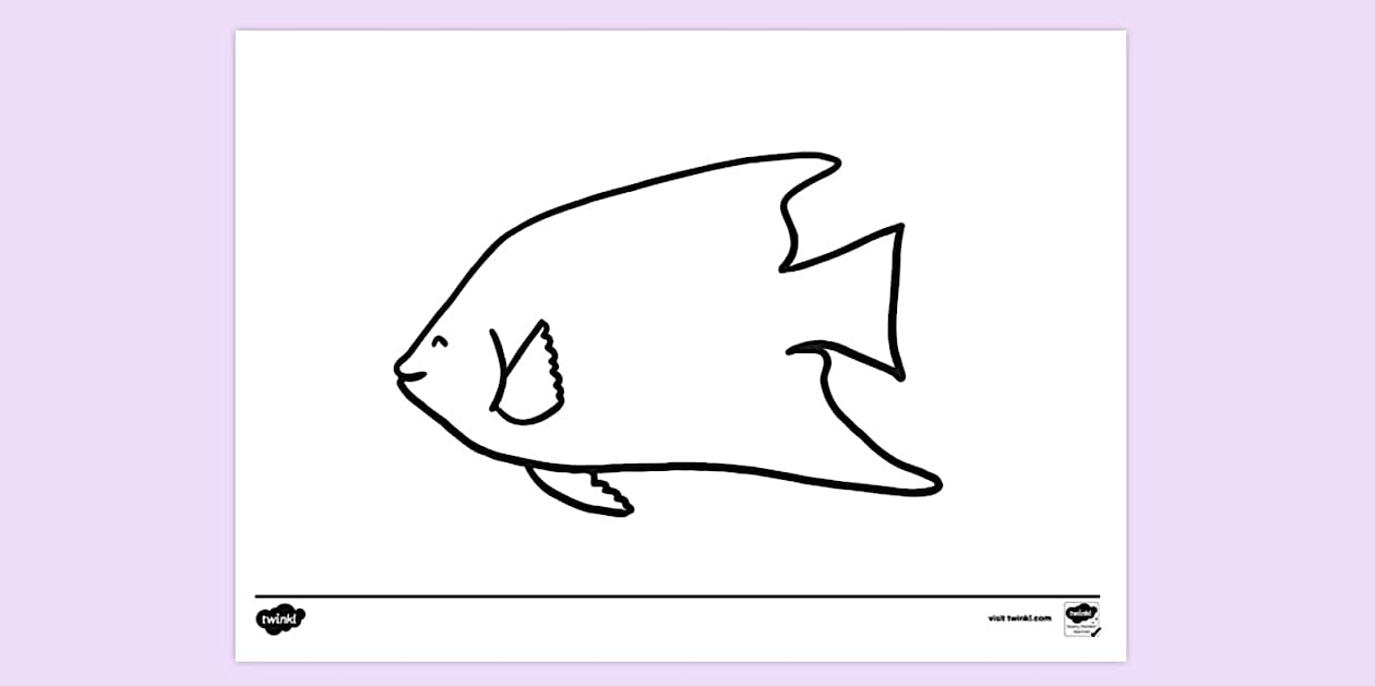 Cute Fish Colouring Page | Colouring (teacher made) - Twinkl