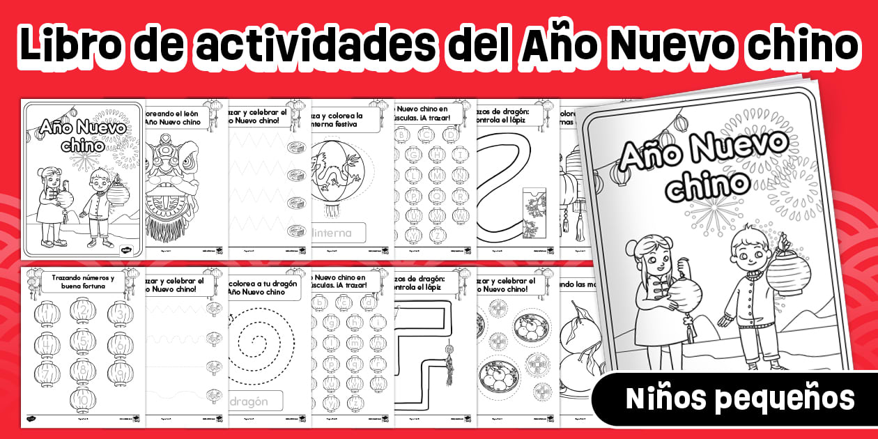 Libro de actividades del Año Nuevo chino para niños pequeños