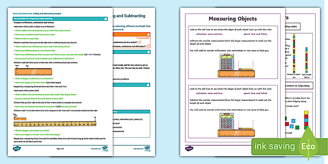 👉 Year 3 Intervention: Adding and Subtracting Lengths
