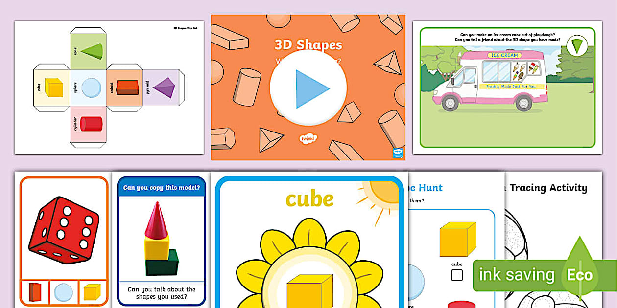 👉 EYFS Nursery Maths Activity Pack: 3D Shapes - Twinkl