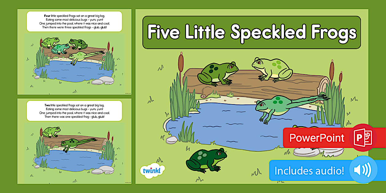 Five Speckled Frogs Counting PowerPoint (teacher made)