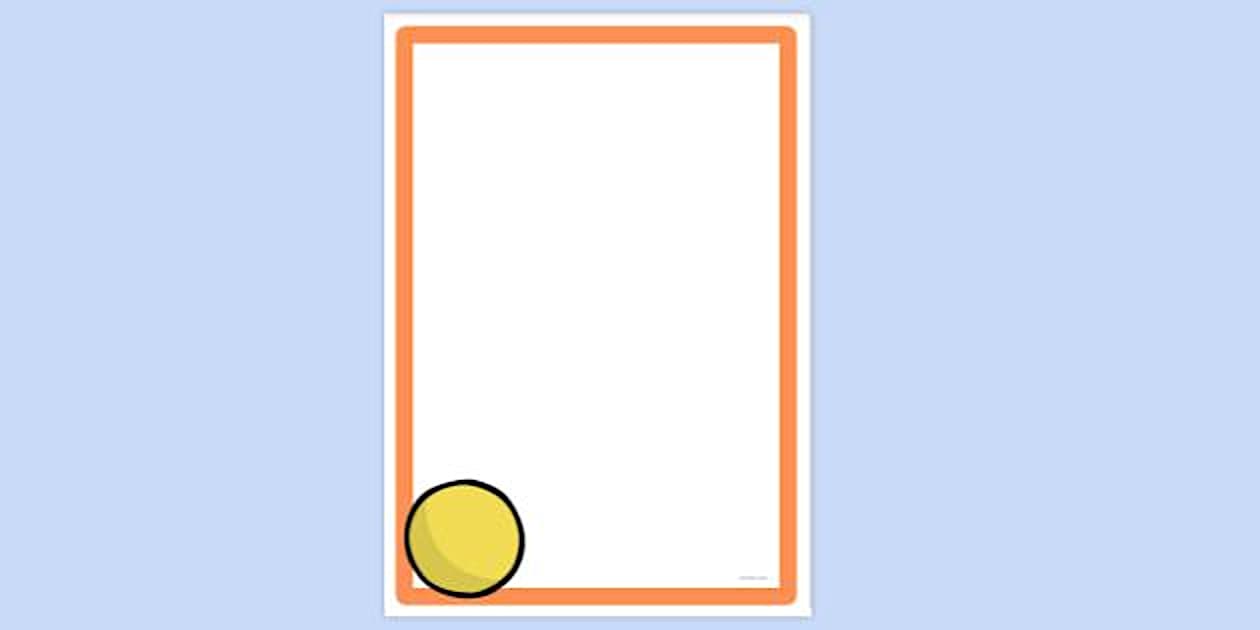 Simple Blank Golden Ball Page Border (Teacher-Made) - Twinkl