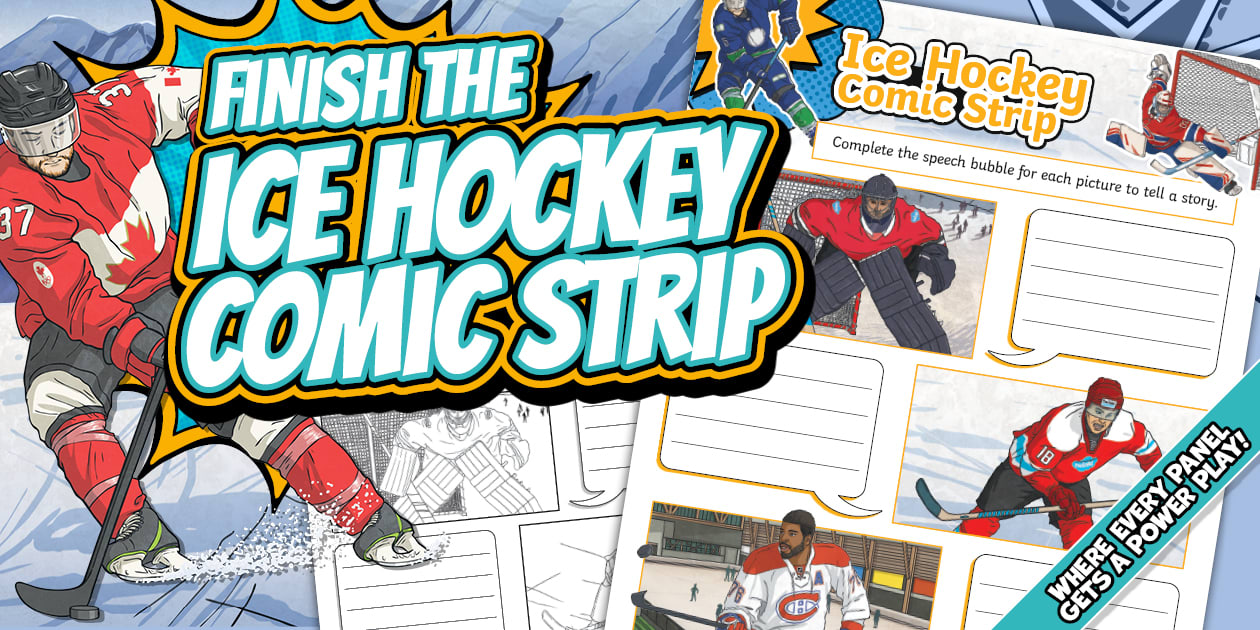 Finish the Ice Hockey Comic Worksheet