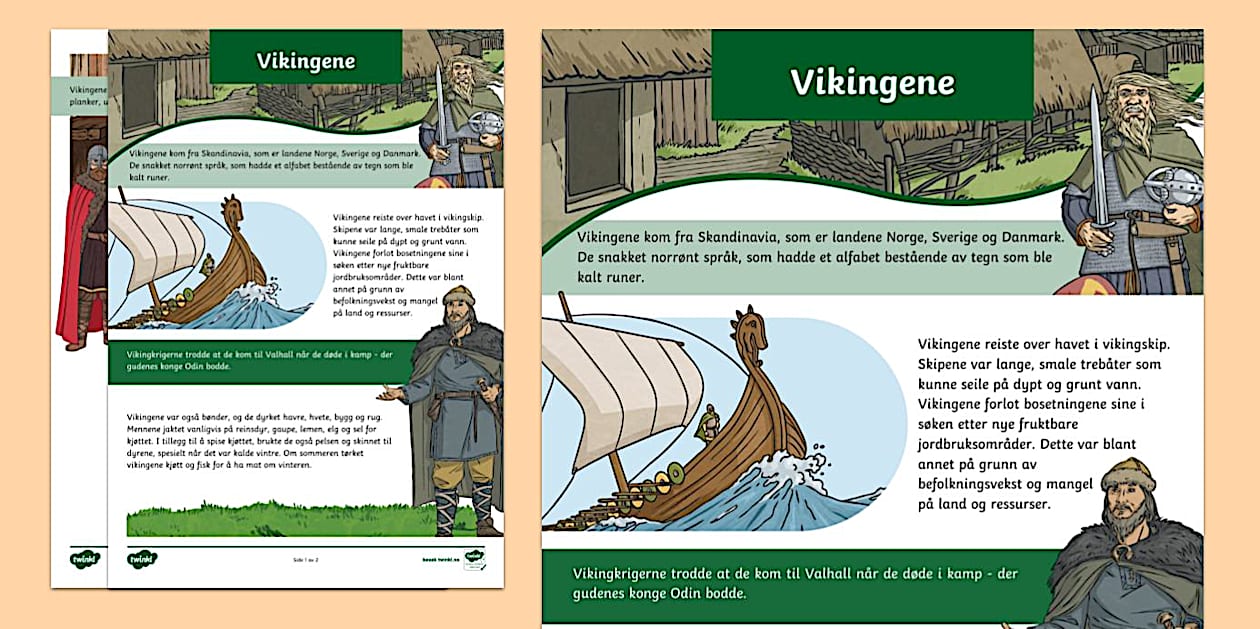 Faktaark om vikingene (Lehrer gemacht) - Twinkl