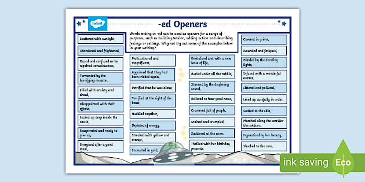 Cursive -ed Openers Word Mat (teacher made) - Twinkl