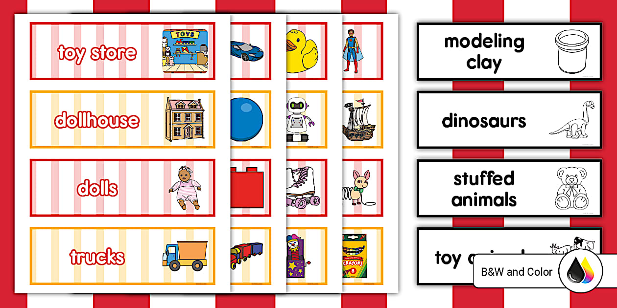 Toy Store Dramatic Play Word Cards