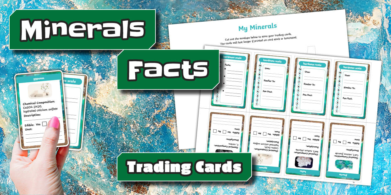 Minerals Facts Trading Cards