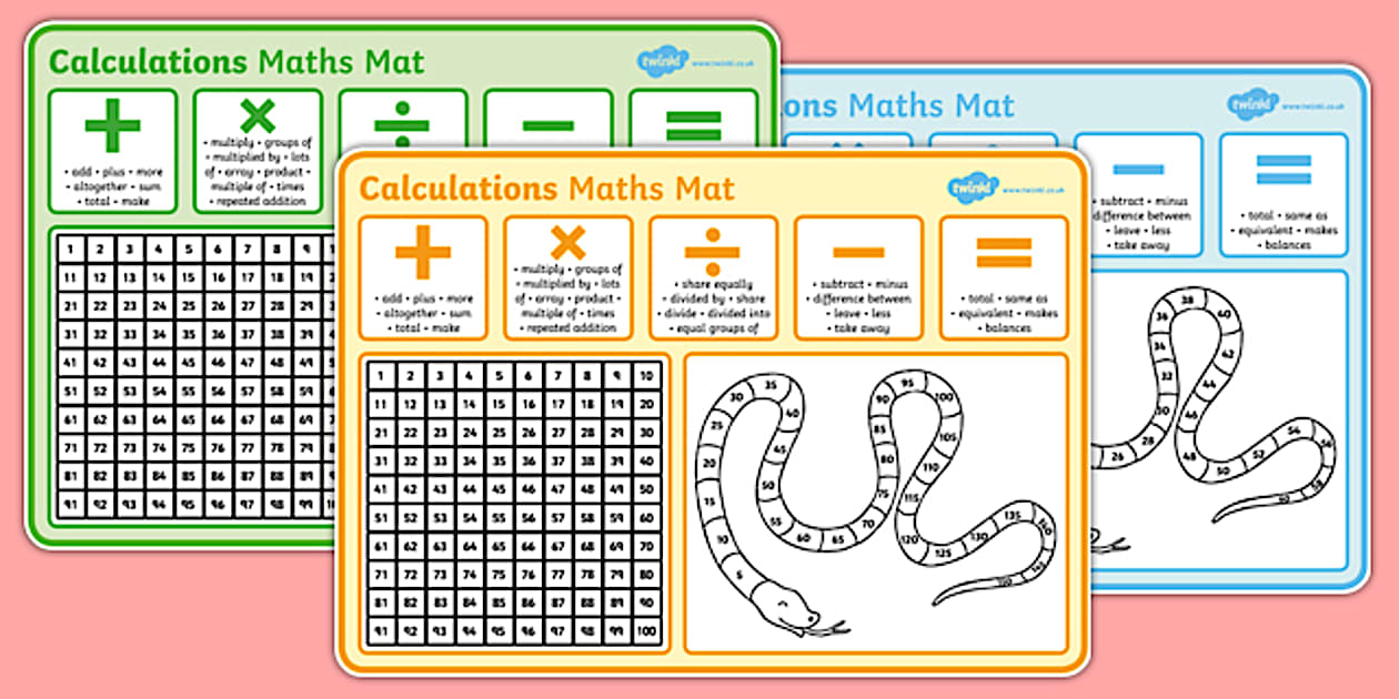 Calculations Maths Mats (teacher made) - Twinkl