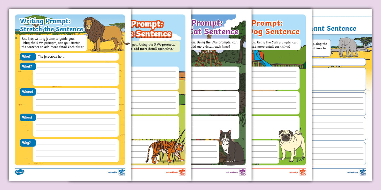 Writing Prompt Pack: Stretch the Animal Sentences