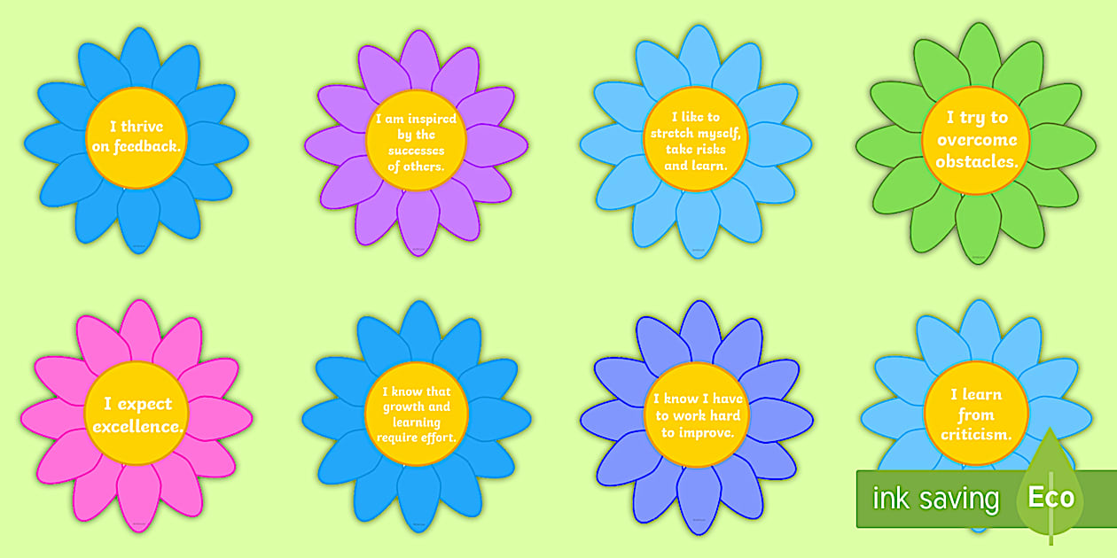 Growth Mindset Flowers Display Pack (teacher made) - Twinkl
