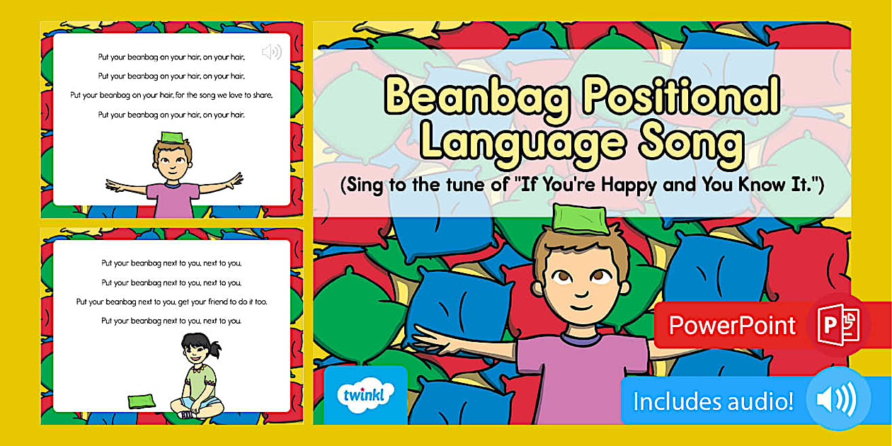 Beanbag Positional Language Song PowerPoint - Twinkl