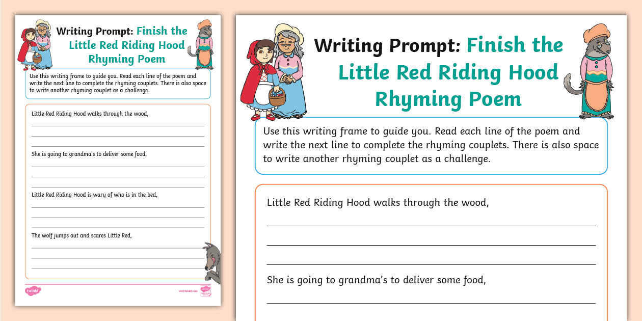 Writing Prompt: Finish the Little Red Riding Hood Poem