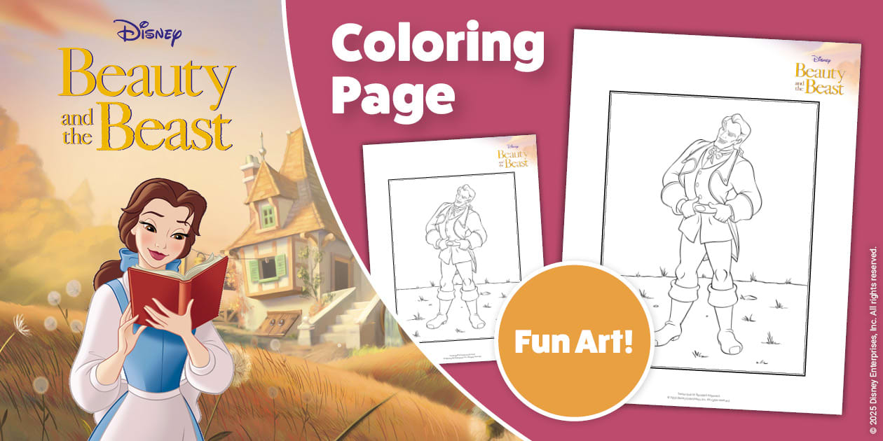 Beauty and the Beast: Gaston Coloring Page
