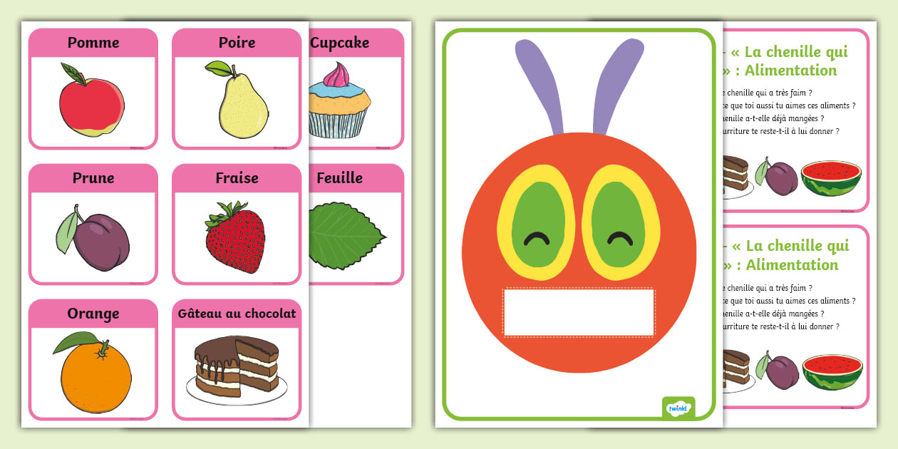 Affichage des Aliments – La Chenille qui fait des trous