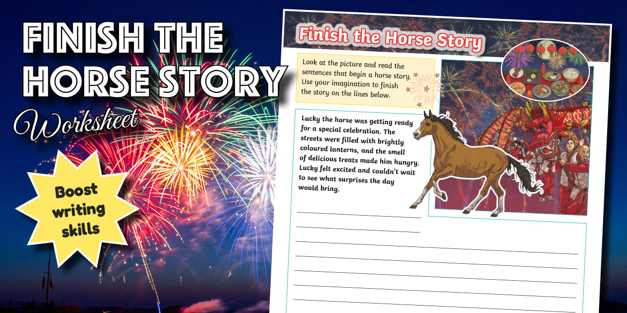 * NEW * Finish the Horse Story Worksheet