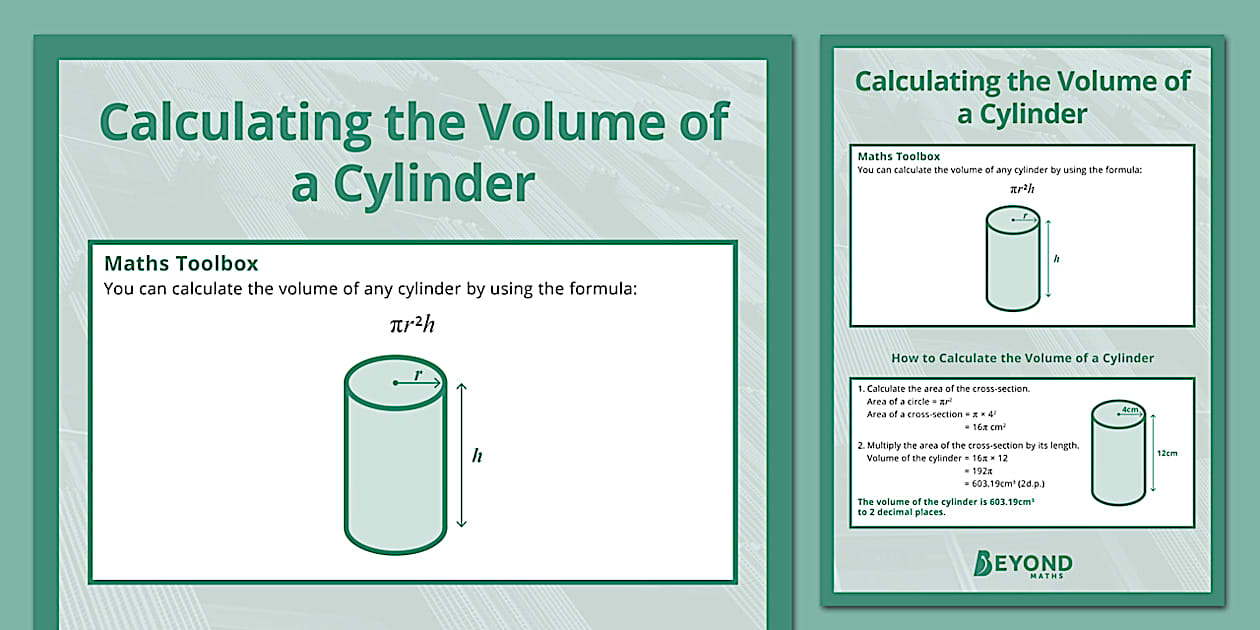 👉 Volume of a Cylinder Poster (teacher made) - Twinkl