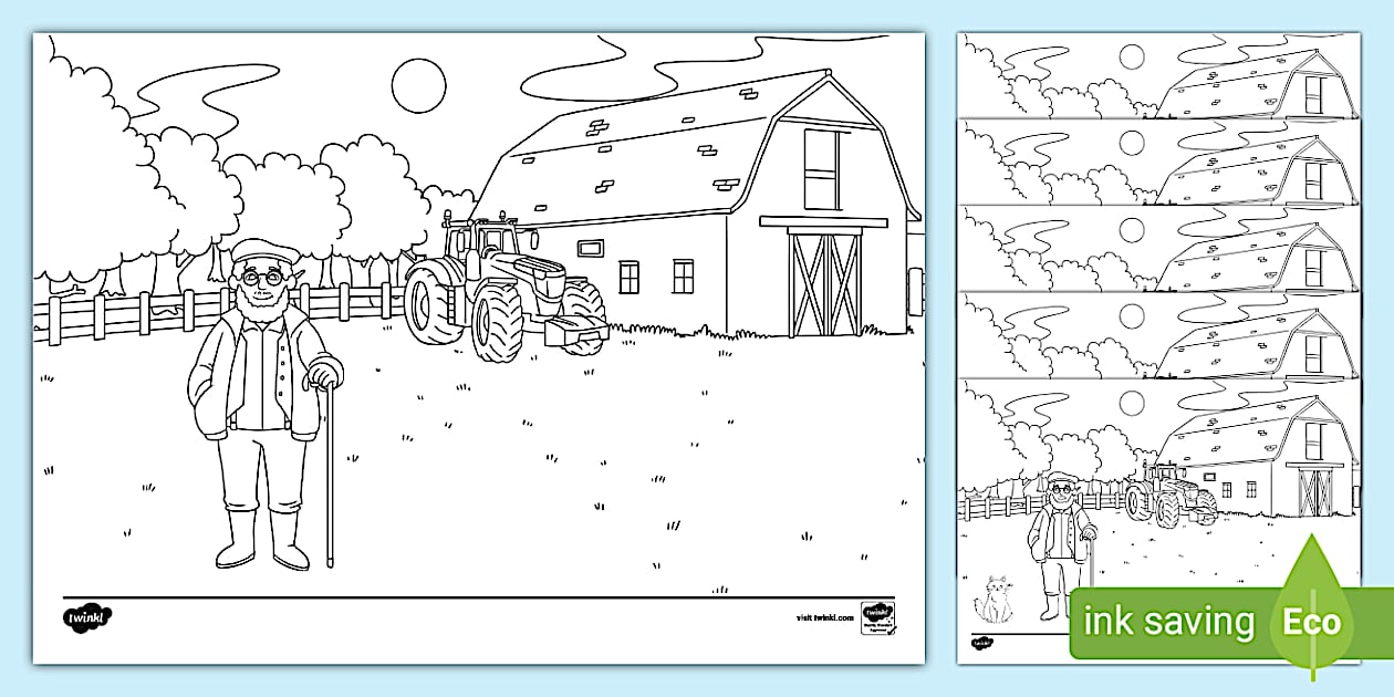 Old MacDonald Nursery Rhyme Colouring Pages (Teacher-Made)
