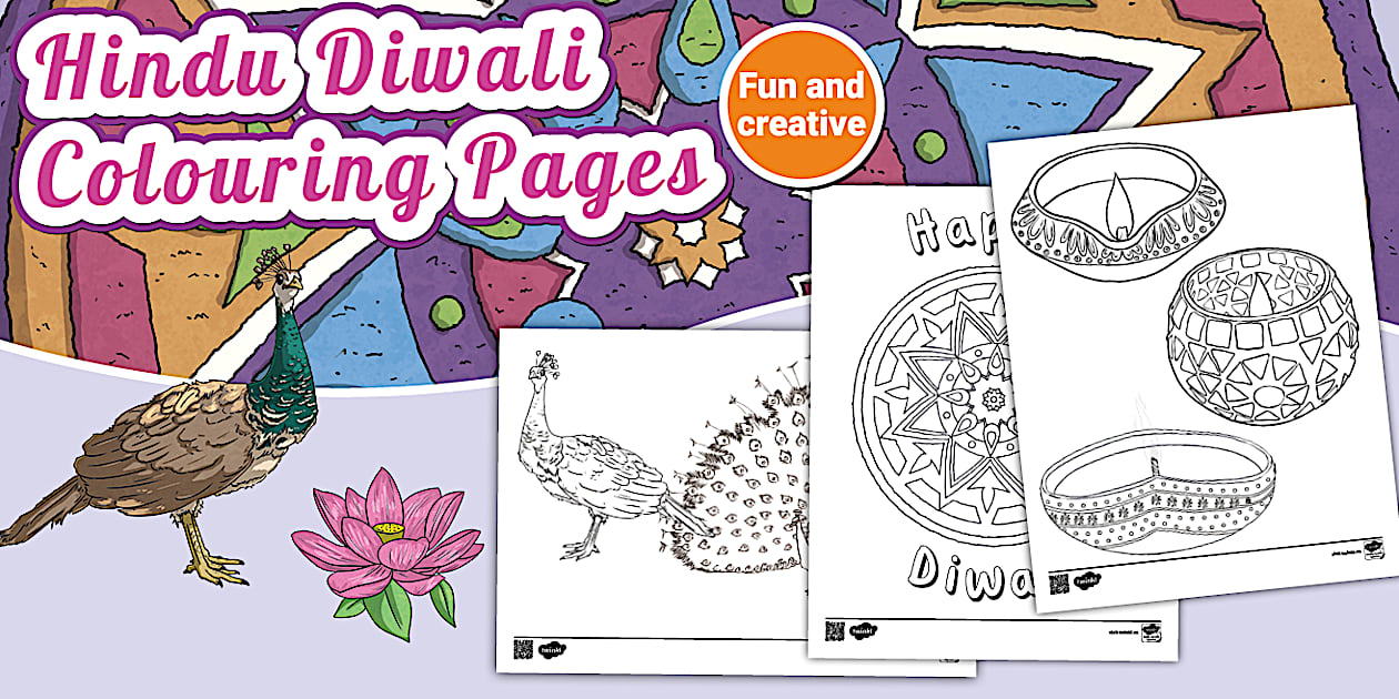 * NEW * Hindu Diwali Colouring Pages