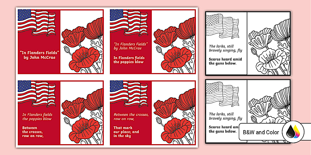 Sixth Grade Memorial Day Flash Poem Cards (teacher made)