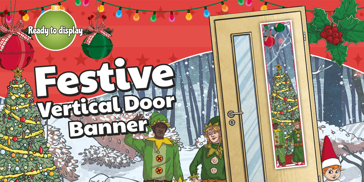 Festive Vertical Door Banner - Twinkl Ireland