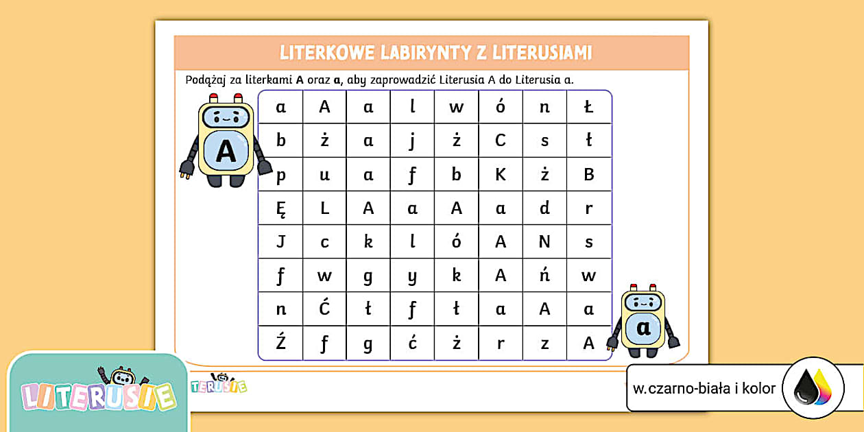 Literuś A | Znajdź wszystkie literki A | Alfabet i litery
