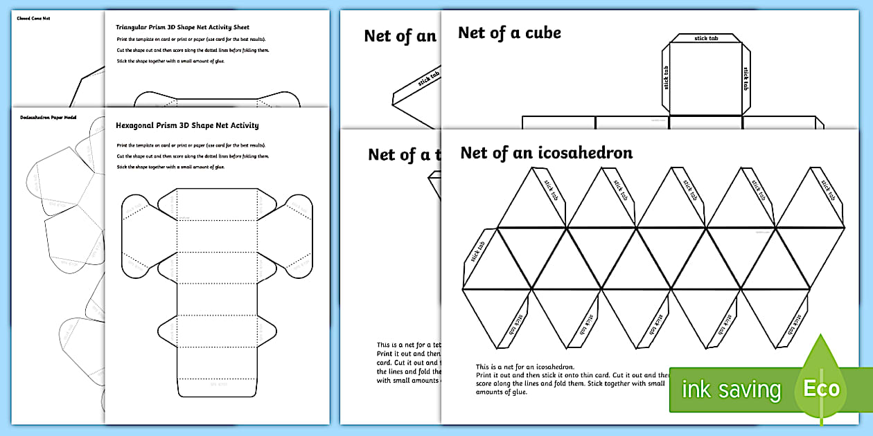 3D Shape Nets - Primary Maths Resource - Shapes Nets