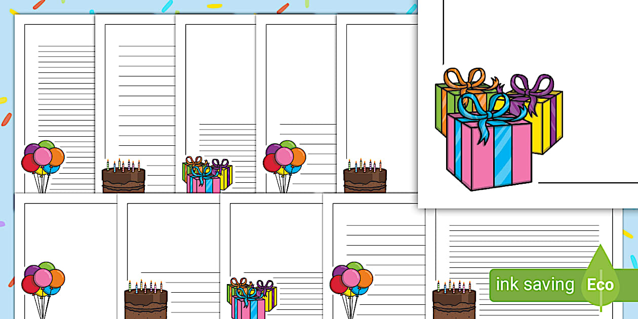 Birthday Page Borders - Free Birthday Card Frames - Twinkl
