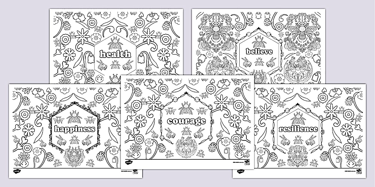 Bee-Themed Wellbeing Mindfulness Colouring (Teacher-Made)