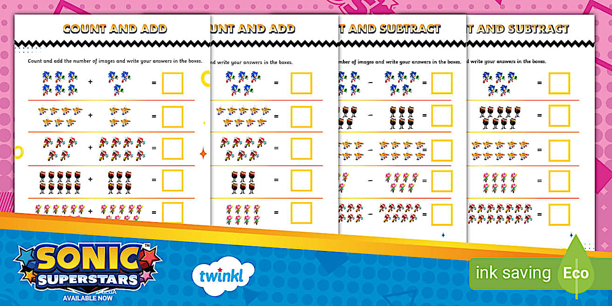 FREE! - 👉 Sonic the Hedgehog Maths Worksheet | Sonic Superstars | SEGA