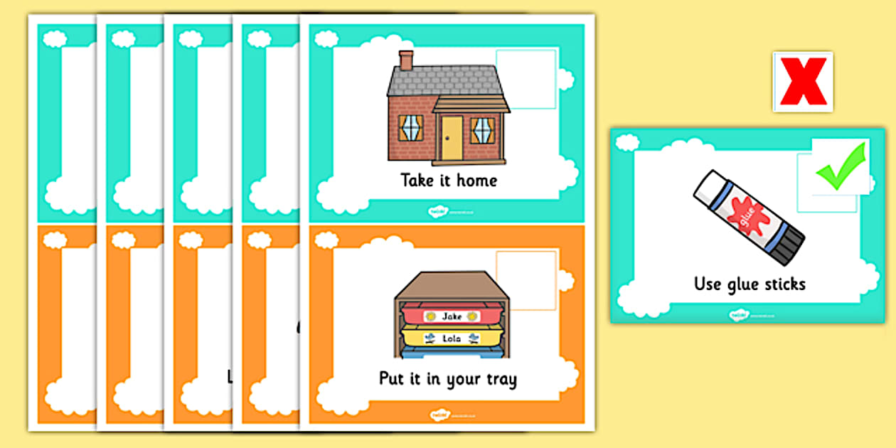 Teacher Control Panel Cards with Ticks and Crosses - Twinkl