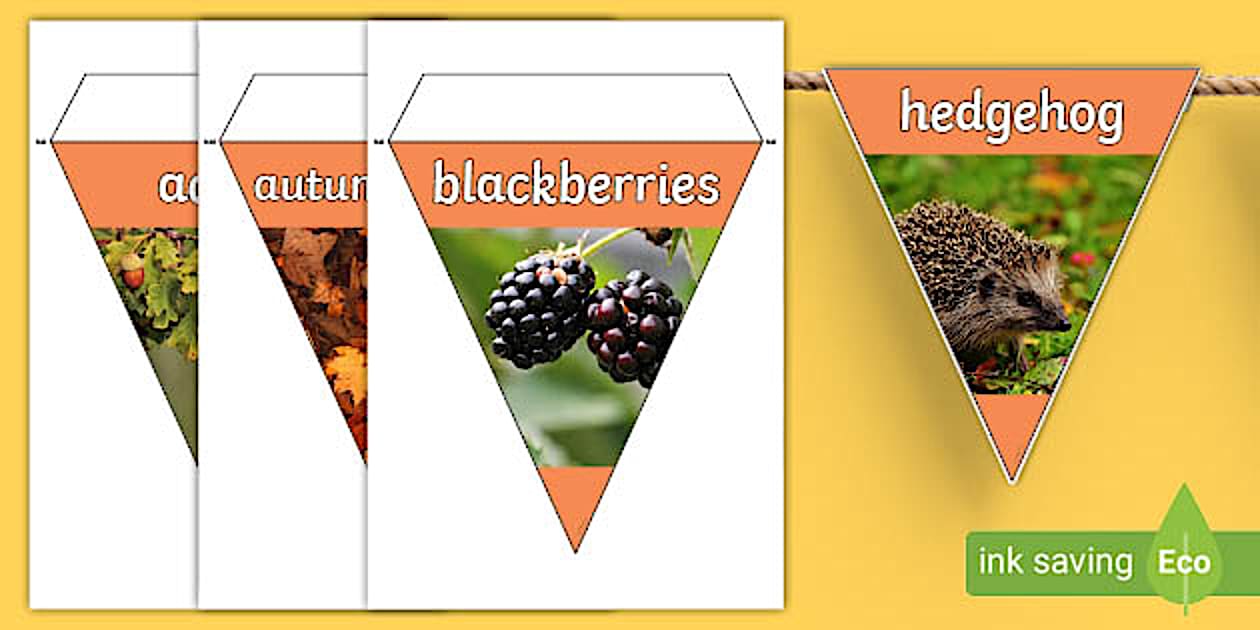 Autumn Photo Display Bunting (teacher made) - Twinkl