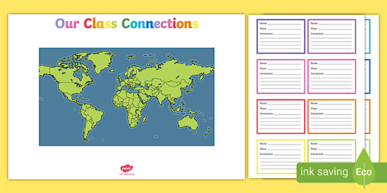 World Map Classroom Connections Display Pack (teacher made)
