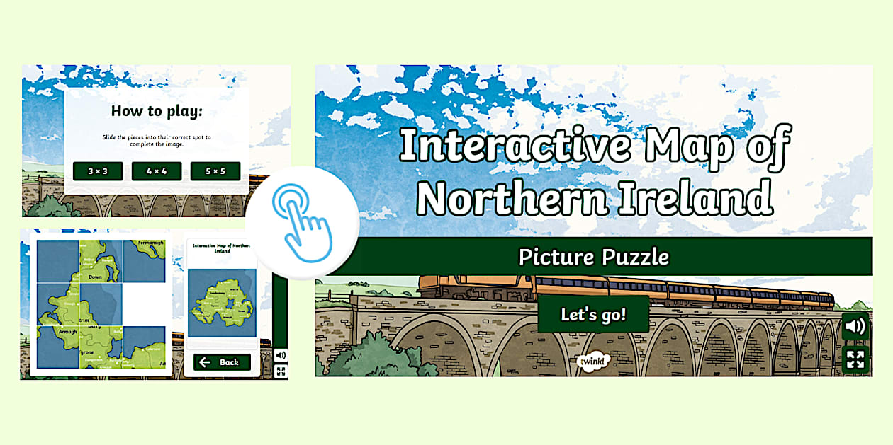 Interactive Map of Northern Ireland Picture Puzzle - Twinkl