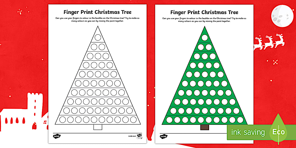 EYFS Finger Print Christmas Tree Activity (teacher made)