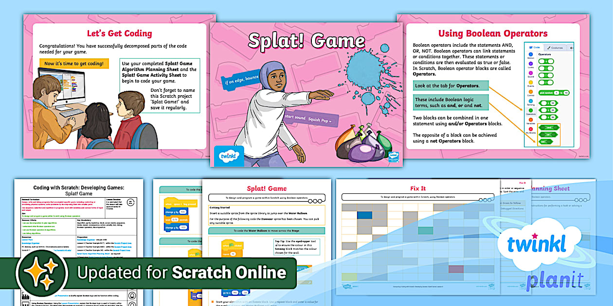Computing - Scratch - Splat! Game Year 5 Lesson 4 - Twinkl
