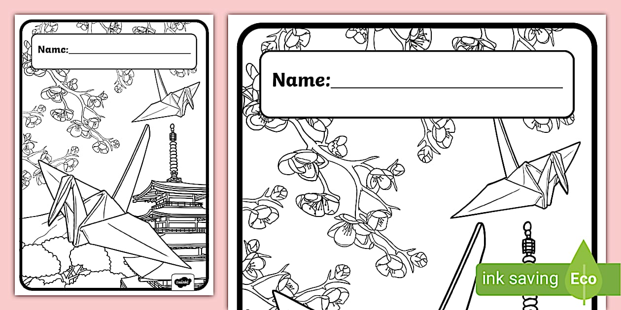 Crane Themed Colouring Book Cover (teacher made) - Twinkl