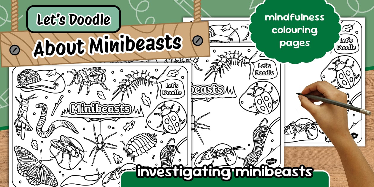 Let's Doodle About Minibeasts Colouring Pages
