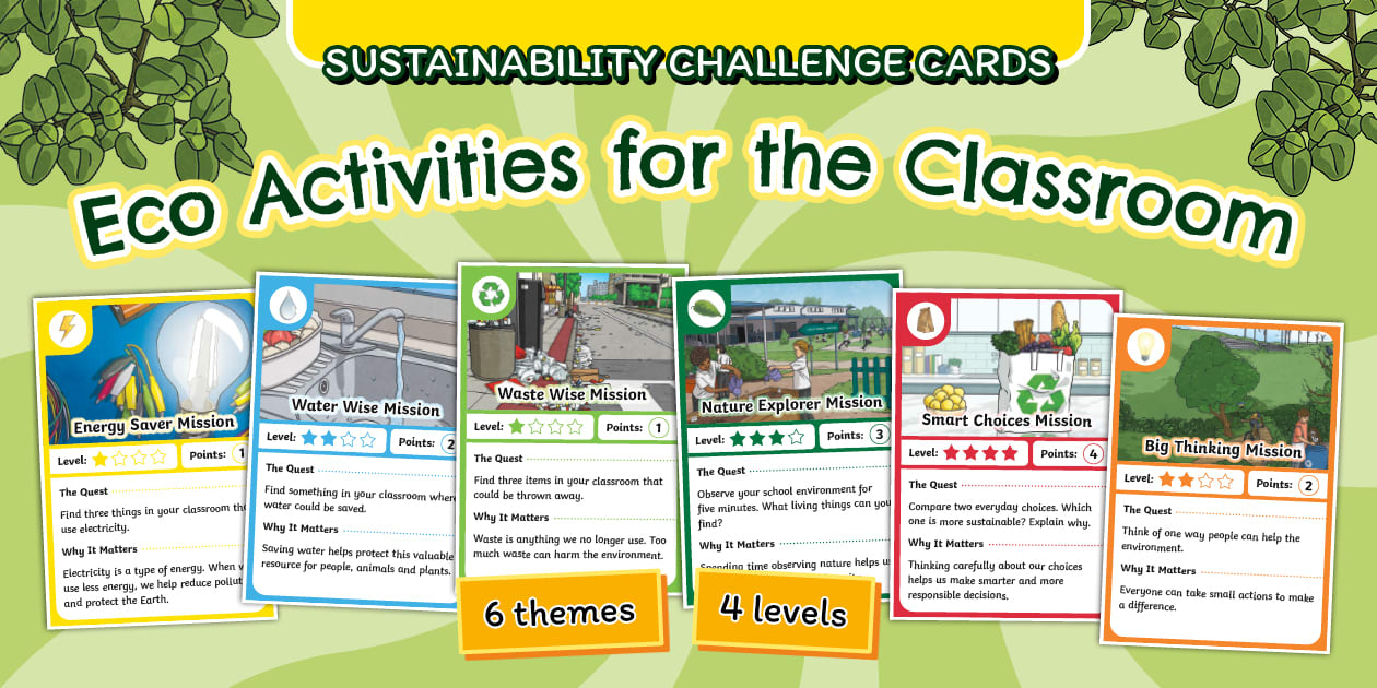 Sustainability Challenge Cards: Eco Activities for the Classroom