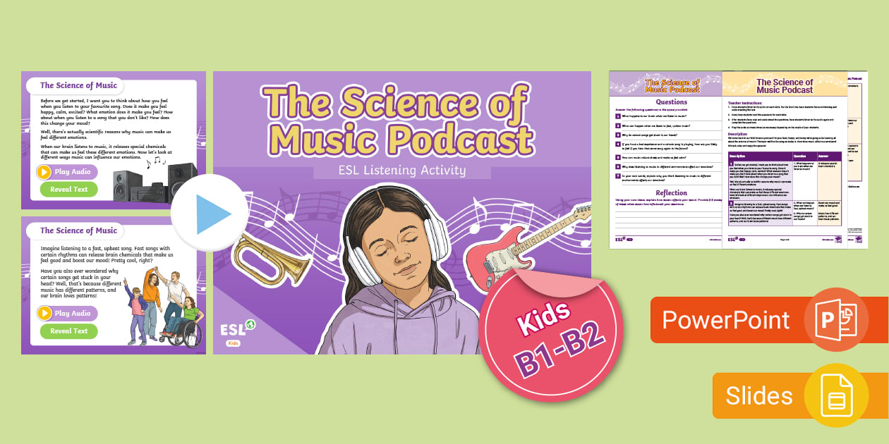 ESL Podcast Listening Activity {Kids} (teacher made)