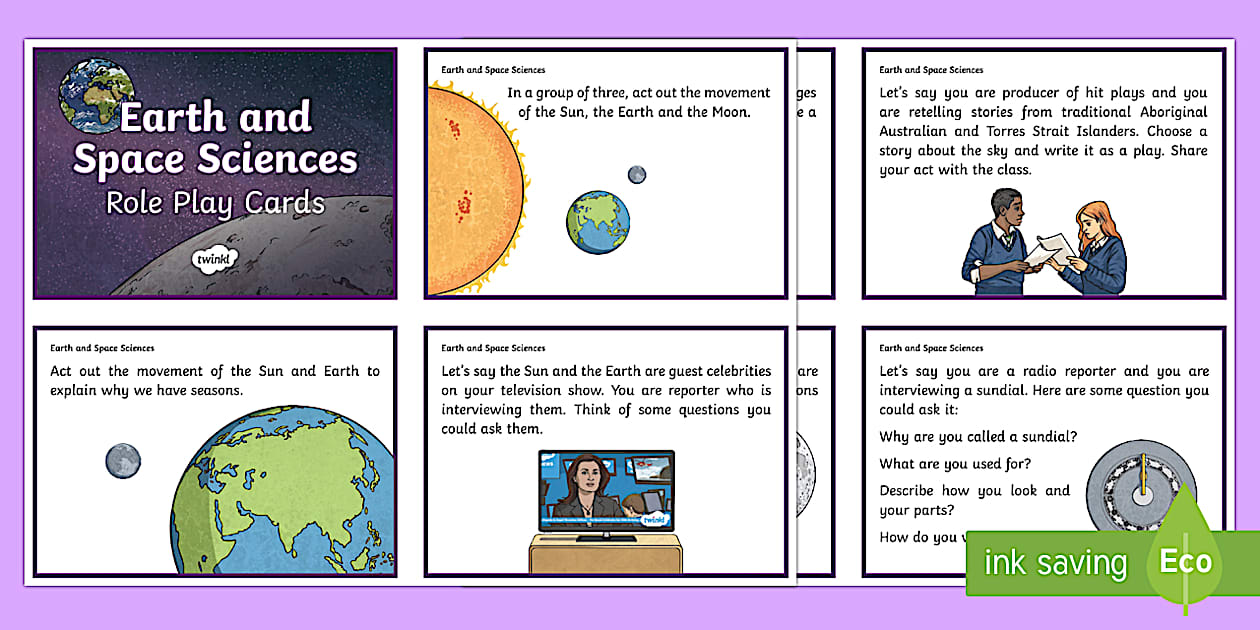 Earth and space science | Role-play cards | Easy to print