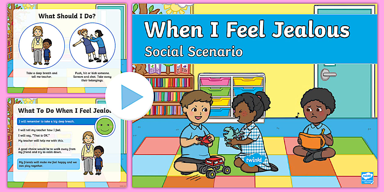 When I Feel Jealous Social Scenario PowerPoint - Twinkl