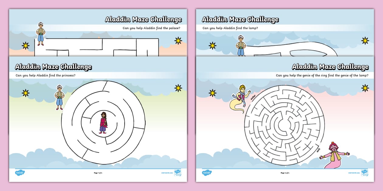 * NEW * Aladdin Maze Worksheet Pack - Twinkl - KS1 - Twinkl