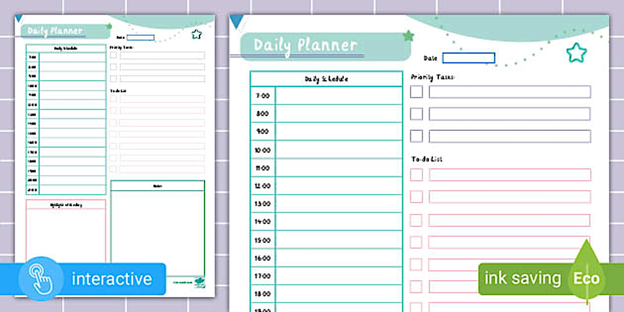 Daily Planner with To-do List | Twinkl Busy Bees - Twinkl