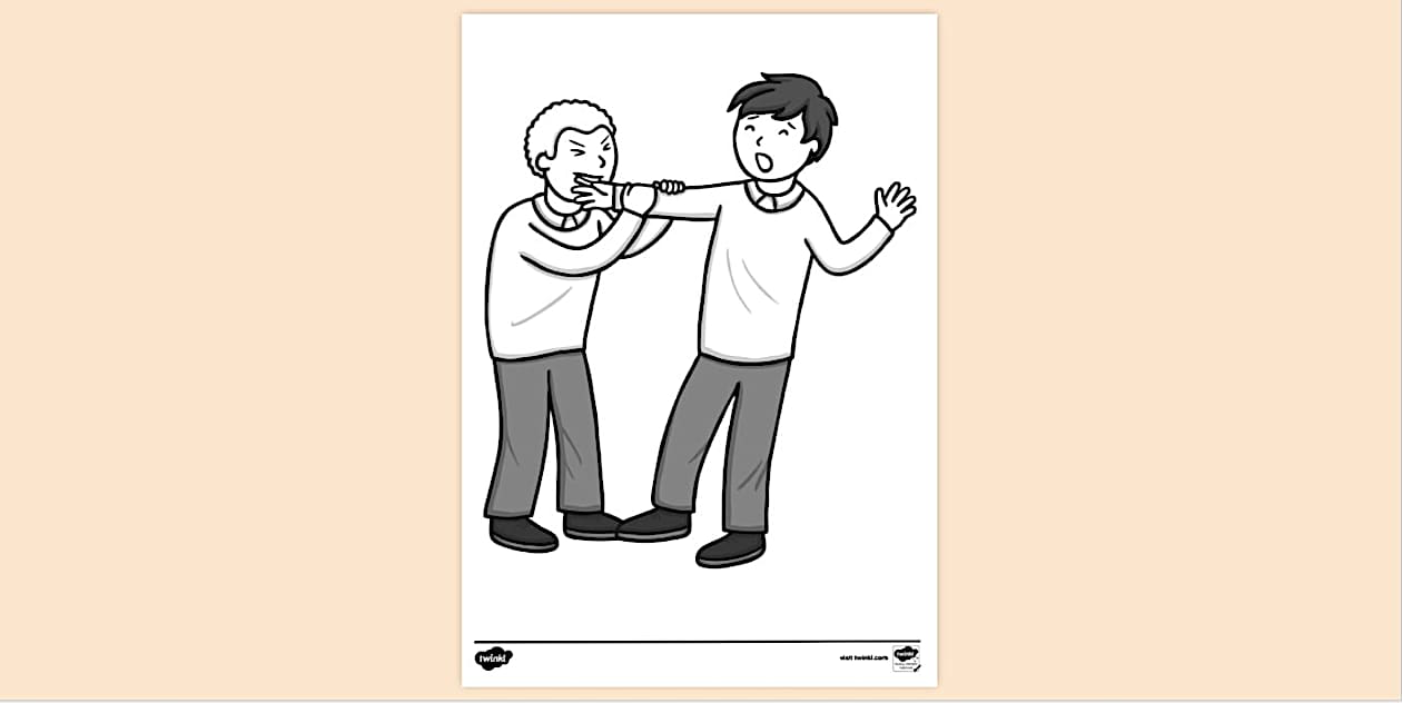 Child Biting Another Child | Colouring Sheets (teacher made)