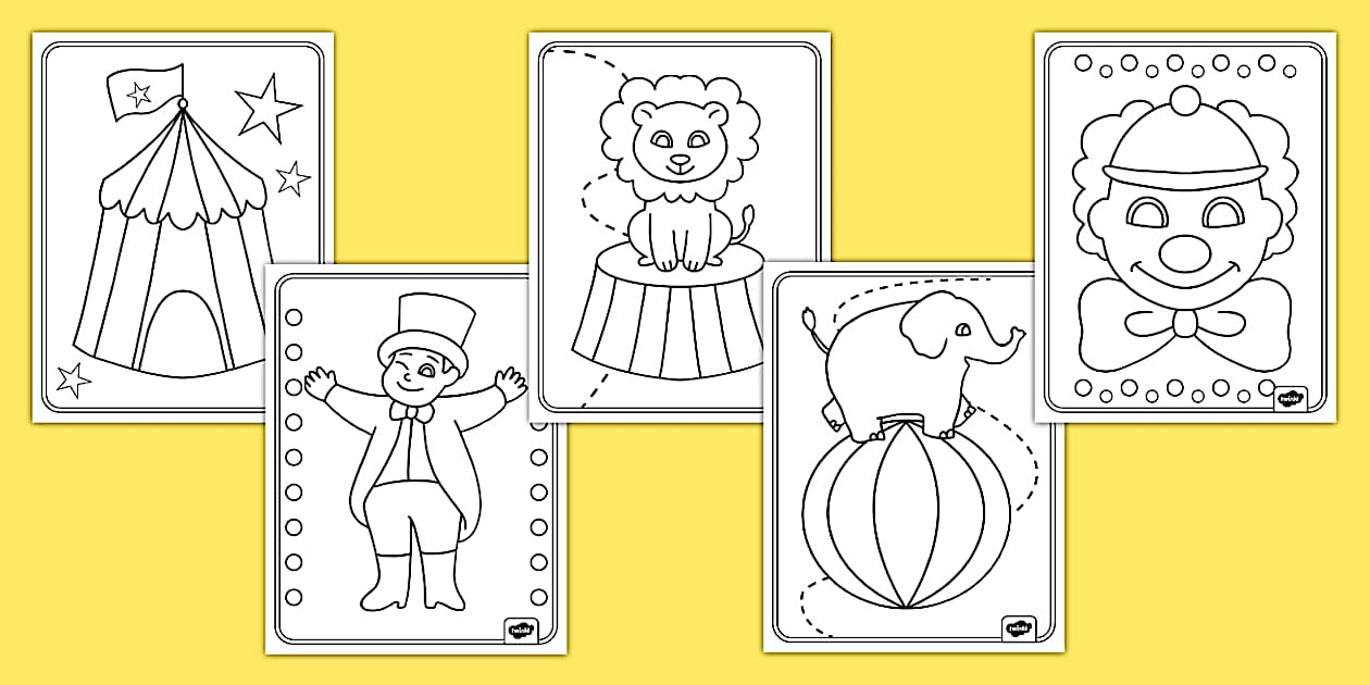 Circus Coloring Sheets (teacher made) - Twinkl