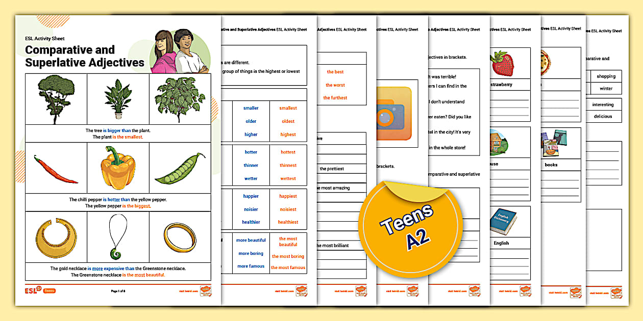 ESL Comparatives and Superlatives Activity Sheet [Teens, A2]