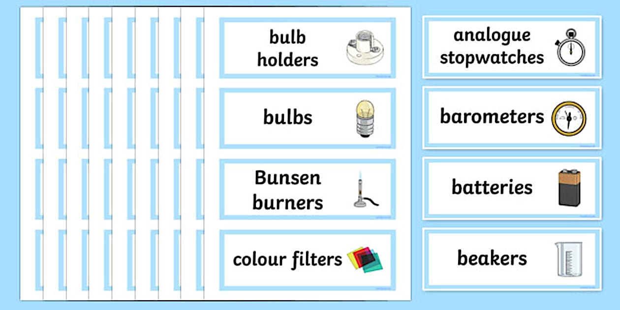 Science Cupboard Labels (Extra) (teacher made) - Twinkl